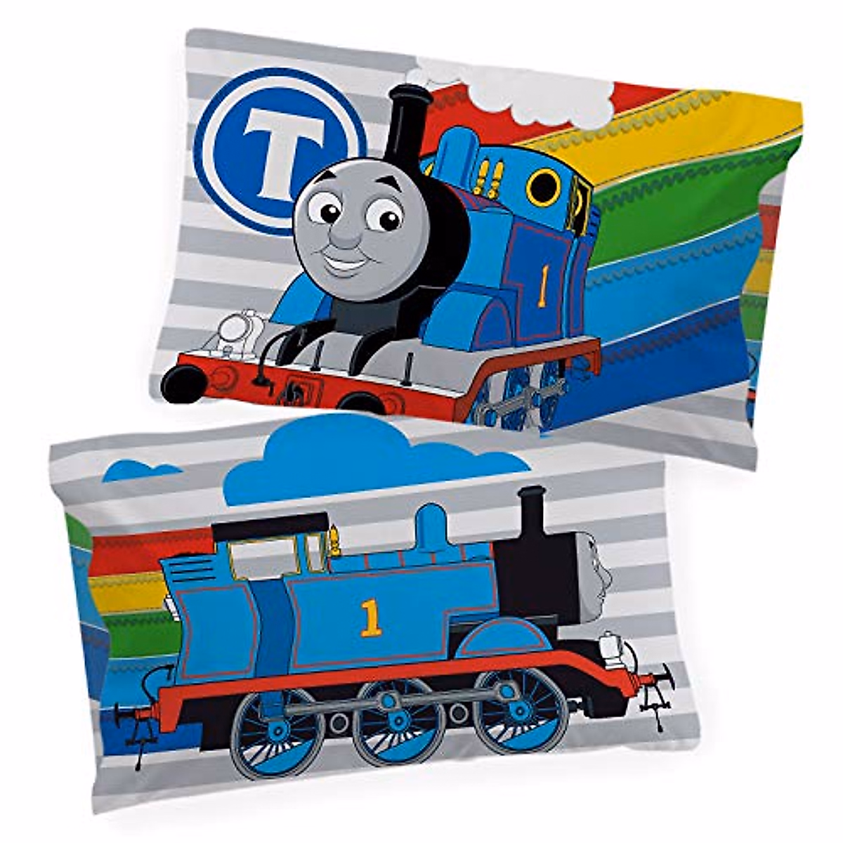 Jay Franco Thomas & Friends Stitch in Time 1 Single Reversible Pillowcase - Double-Sided Toddlers Super Soft Bedding