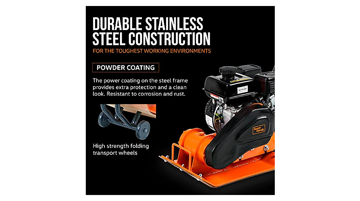 Powerful SuperHandy Plate Compactor - 4200 lbs Force