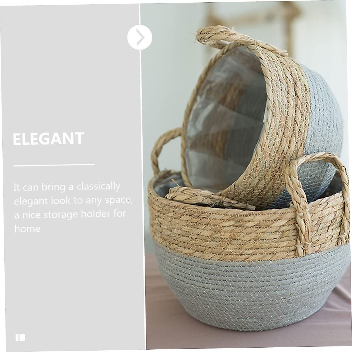 TOYANDONA 2pcs Straw Storage Basket Woven Plant Pot Blanket Basket Rattan Planter Planter Seagrass Plant Basket Round Key Bowl Straw Plant Basket Baskets Snack Child Storage Rack