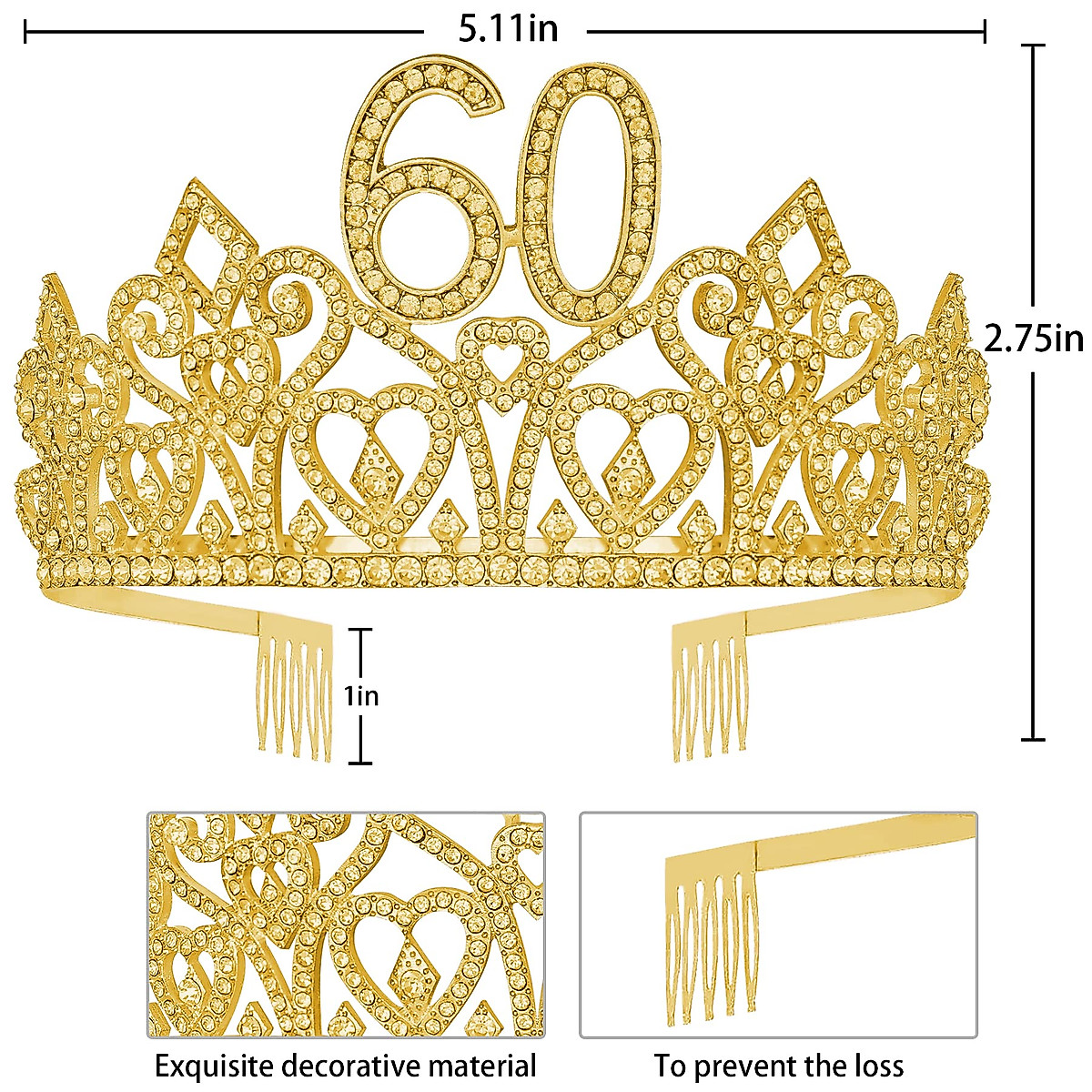 60th Birthday Gift for Her,60 and Fabulous,60th Bday Tiara and Sash,60th Birthday Crown,60th Birthday Sash,Gift for 60 Year Old Woman,60th Birthday Party Supplies,60th Birthday Decoration for Women