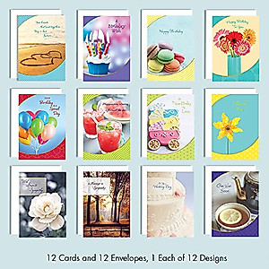 Designer Greetings Assorted All Occasion Cards (12 Foiled and Embossed Greeting Cards) – Birthday, Sympathy, Get Well, New Baby, Wedding, Thank You, Anniversary, Friendship
