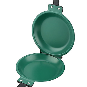 Double Sided Frying Pan, Non Stick Flip Folding Frying Pan Double Sided Ceramic Coated Frying Pan Non Stick Pan Heat Evenly On Both Sides for Pancakes Toasts Omelettes