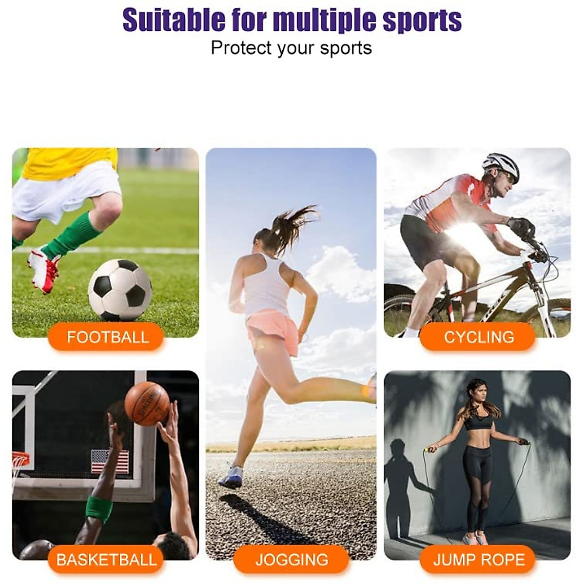 LUXXII (2 Count Elastic Ankle Brace Support Compression Wrap Movement Protection Ankle Sport Fitness Guard Band