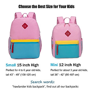 HawLander Preschool Backpack for Toddler Girls, Kids School Bag, Ages 3 to 7 years old, Mini, Pink Blue