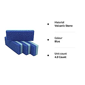 Maryton Foot Pumice Stone for Feet Hard Skin Callus Remover and Scrubber (Pack of 4) (Blue)