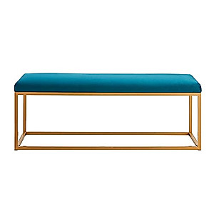 Ball & Cast Upholstered Bench, 48" W, Teal - Frame