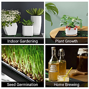 iPower Seedling Heat Mat for Plants with Dual Temperature, Black, 10" x 20.75"&Digital Controller