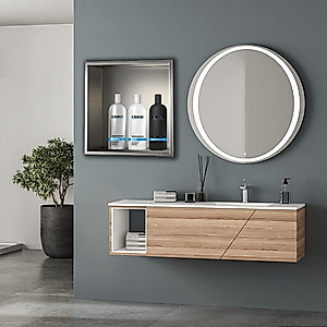 Supllueer Shower Niche Stainless Steel Storage Rack 12" x 12", Schluter Niche, Nickel Wall-Inserted Niche Recessed, Recessed Shower Shelf Modern and Elegant Soap Niche for Bathroom