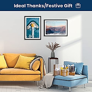 ENJOYBASICS 11x14 Picture Frame, Display Poster 8x10 with Mat or 11 x 14 Without Mat, Wall Gallery Photo Frames, Black, 2 Pack