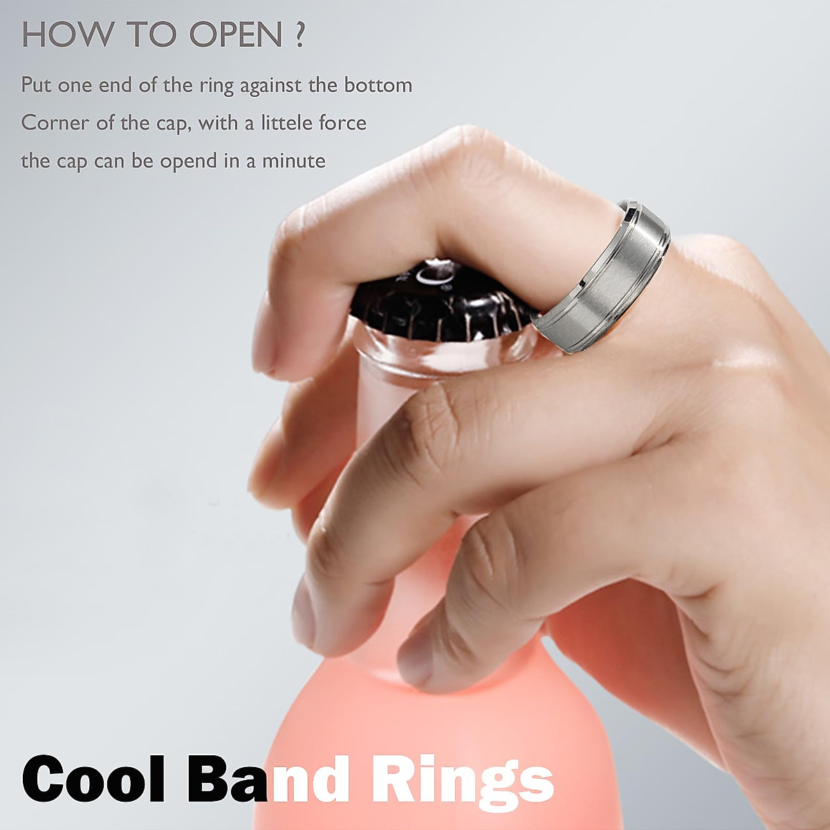 EIELO 9Pcs Stainless Steel Band Rings for Men Women Cool Fidget Spinning Chain Ring Anxiety Relief Fashion Simple Wedding Engagement Silver Ring Set