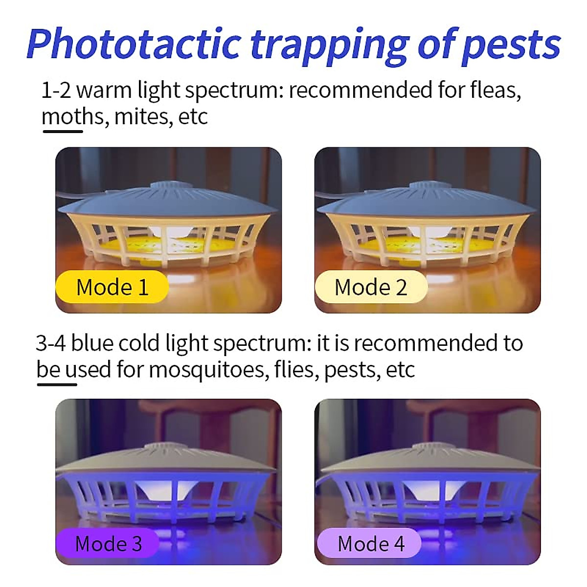Flea Trap for Inside Your Home(2 Packs), Natural Flea Killer w/Warm & Purple LED Light, Flea Fighting Tool Kit for Flea Infestation