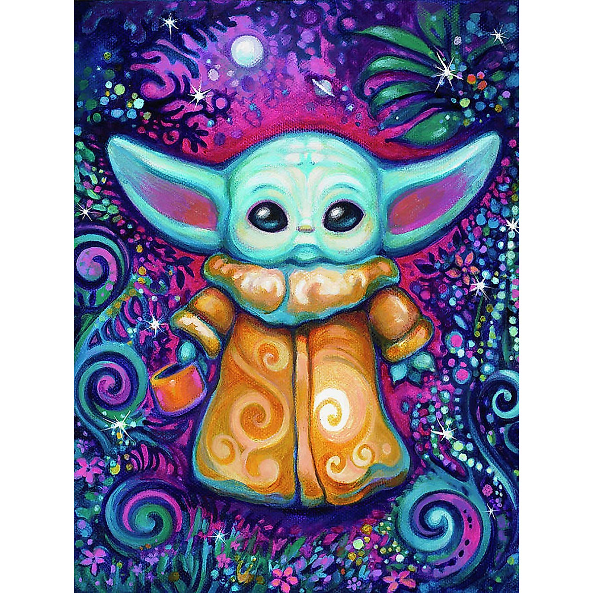 DIY 5D Diamond Painting Movie by Number Kits Full Drills for Adults,Round Drill Cross Crystal Rhinestone Pictures Arts Craft for Home Wall Decor Gift.(Interstellar Baby-1/30X40cm/11.8X15.7inch)