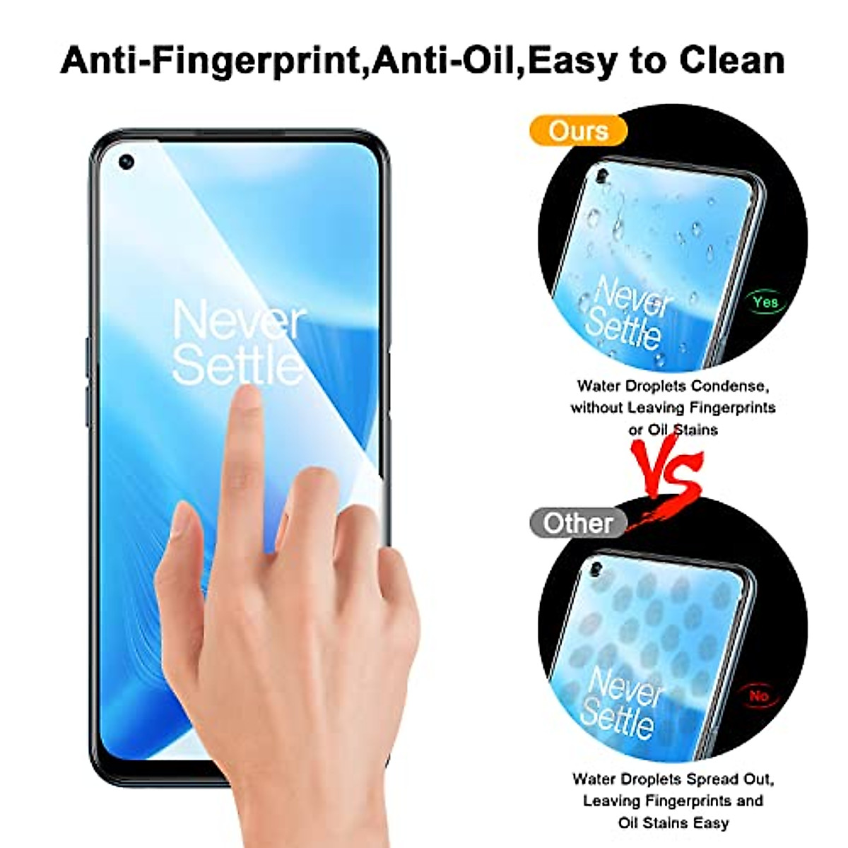【3+3 PACK】Coolpow Designed for Oneplus Nord N200 5G Screen Protector plus One Nord N200 5G Screen Protector Tempered Glass Cell Phone Film, 【EasyInstall Tool 】,9H Hardness, Ultra HD, Scratch Resistant