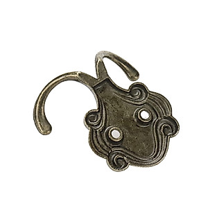 Coshar 8 pcs Bronze Hook Antique Hook Double Prong Hook for Hanging Towel Coat Scarf Key and Cap
