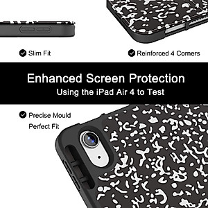 Soke iPad Air 5 / Air 4 Case 10.9 Inch 2022/2020 with Pencil Holder - [Full Body Protection + Apple Pencil Charge+ Auto Sleep/Wake], Soft TPU Back Cover for New iPad Air 5th/4th Gen,Book Black