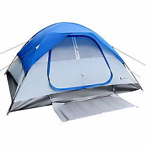 Tahoe Trails Camping Tent, 5 Person Weatherproof Dome Tent with Roomy Interior, Rainfly, Carry Bag, Easy Setup Outdoor Family Tent for Backyard Sleepovers Hunting Hiking and Mountaineering Travel