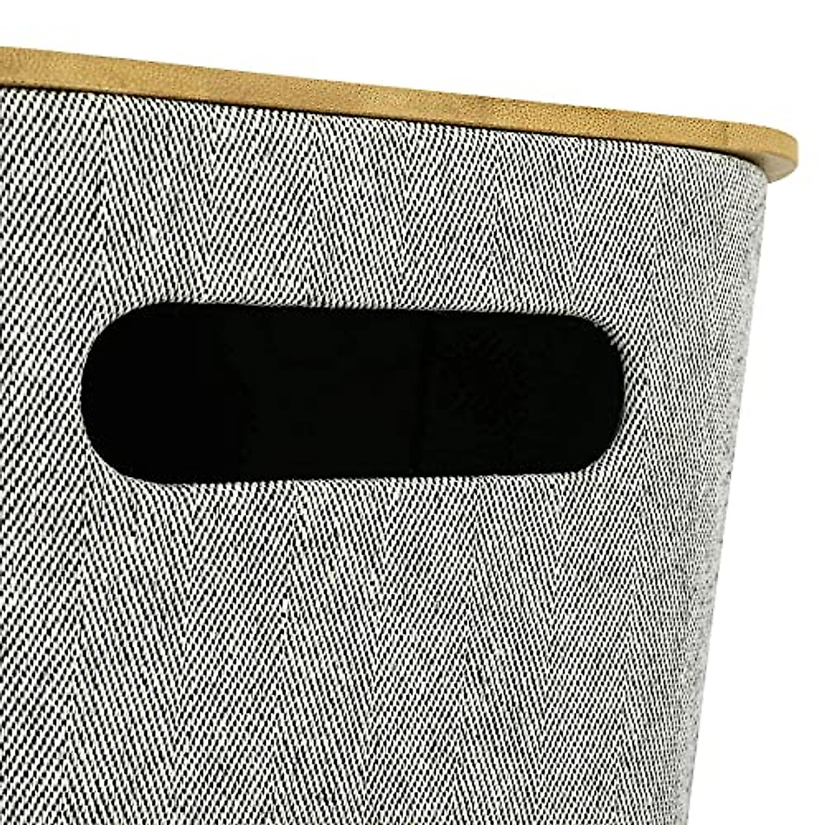 LA JOLIE MUSE Mid-Century Modern Storage Basket Set of 3 Lidded & Modern Magazine Basket with Bamboo Handles