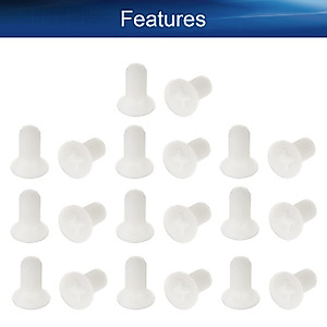 Yinpecly 100Pcs M4 × 8mm Nylon Machine Screws 304 Stainless Steel Phillips Pan Countersunk Flat Head Screw Plastic Fasteners Bolts White