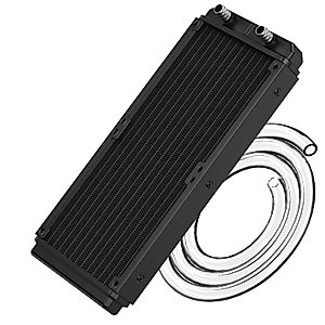 Clyxgs Water Cooling Radiator, 12 Pipe Aluminum Heat Exchanger Radiator with Tube for PC CPU Computer Water Cool System DC12V 240mm