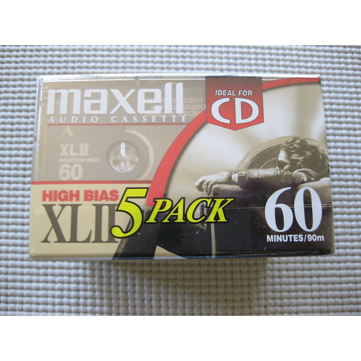 Maxell 139858 60-Minute High Bias Standard Cassette Audio Tape - 5 Pack