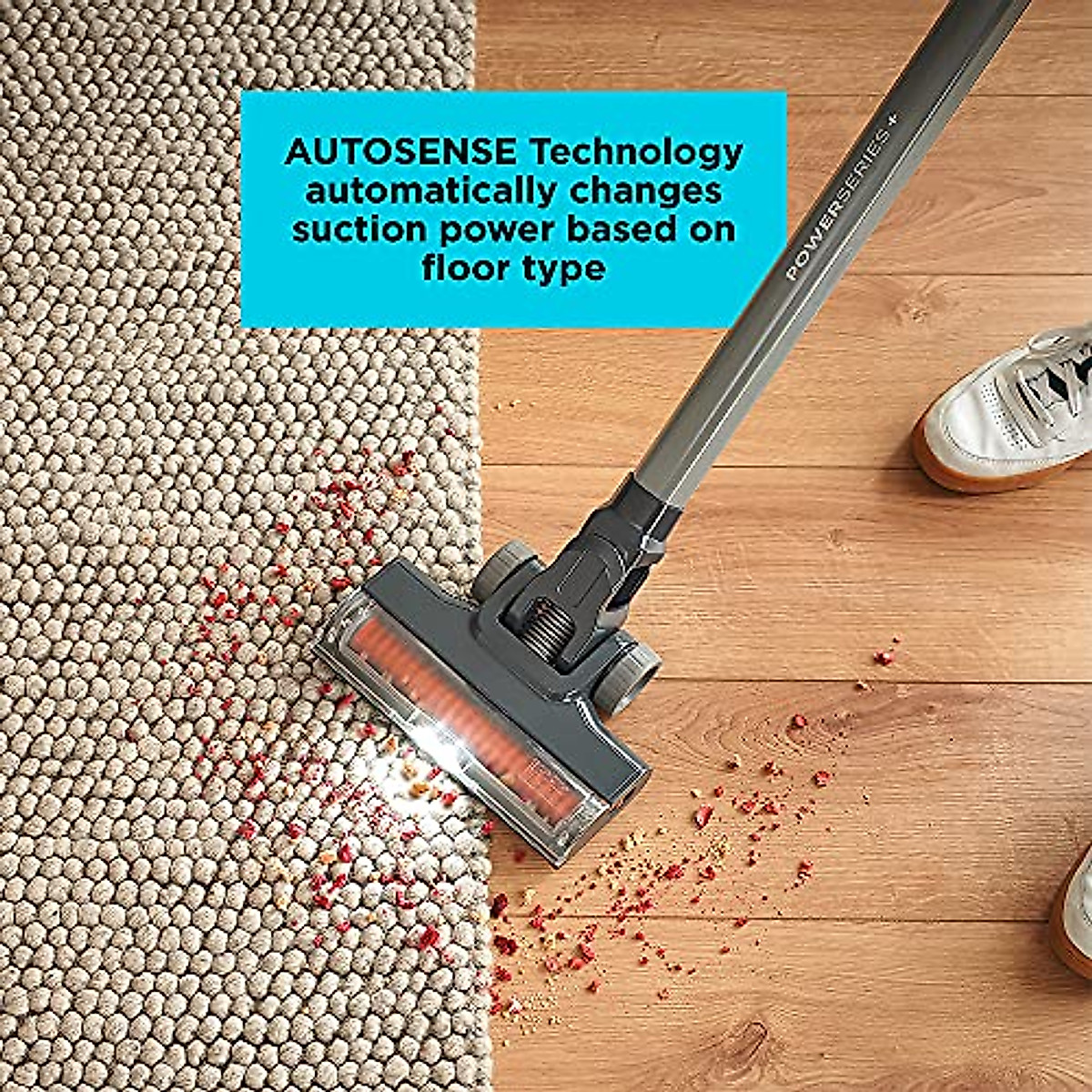 BLACK+DECKER POWERSERIES+ 20V MAX Cordless Vacuum, LED Floor Lights, Lightweight, Portable, Battery Included (BHFEA18D1)