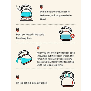 Tea Kettle, 2.7 Quart BELANKO Teapot for Stovetops Wood Pattern Handle with Loud Whistle Food Grade Stainless Steel Tea Pot Water Kettle - Cream White