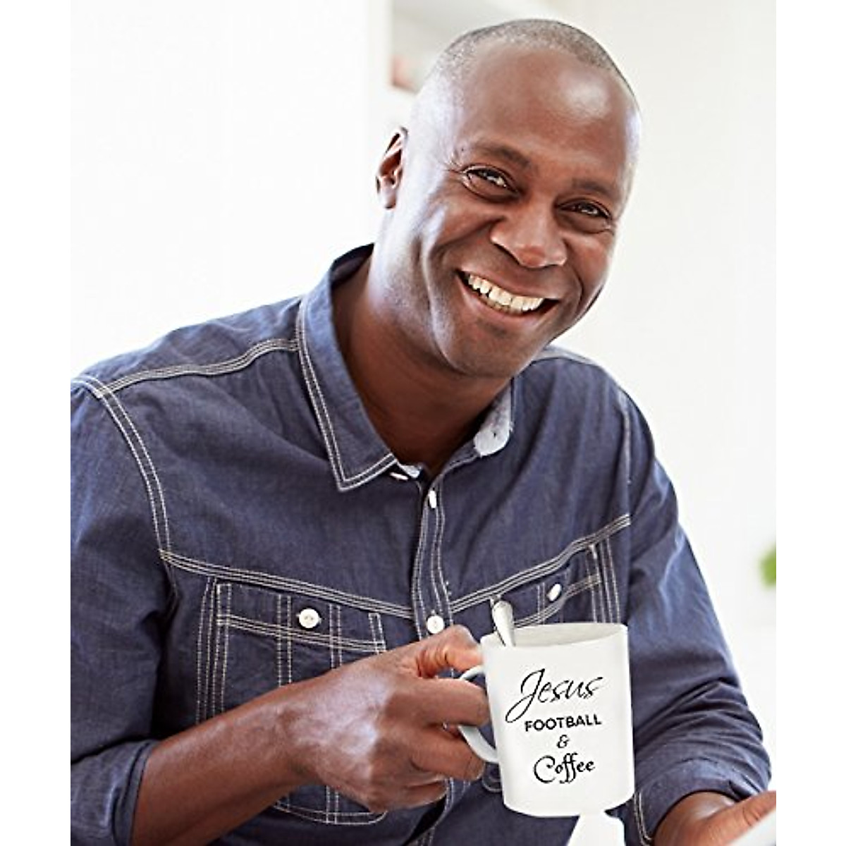 Jesus Football and Coffee Mug - Christian Present for Women, Men, Mom, Dad, Son, Daughter, Husband, Wife, Him, Her - Stocking Stuffer Birthday Present - Inexpensive Gift for Coworkers