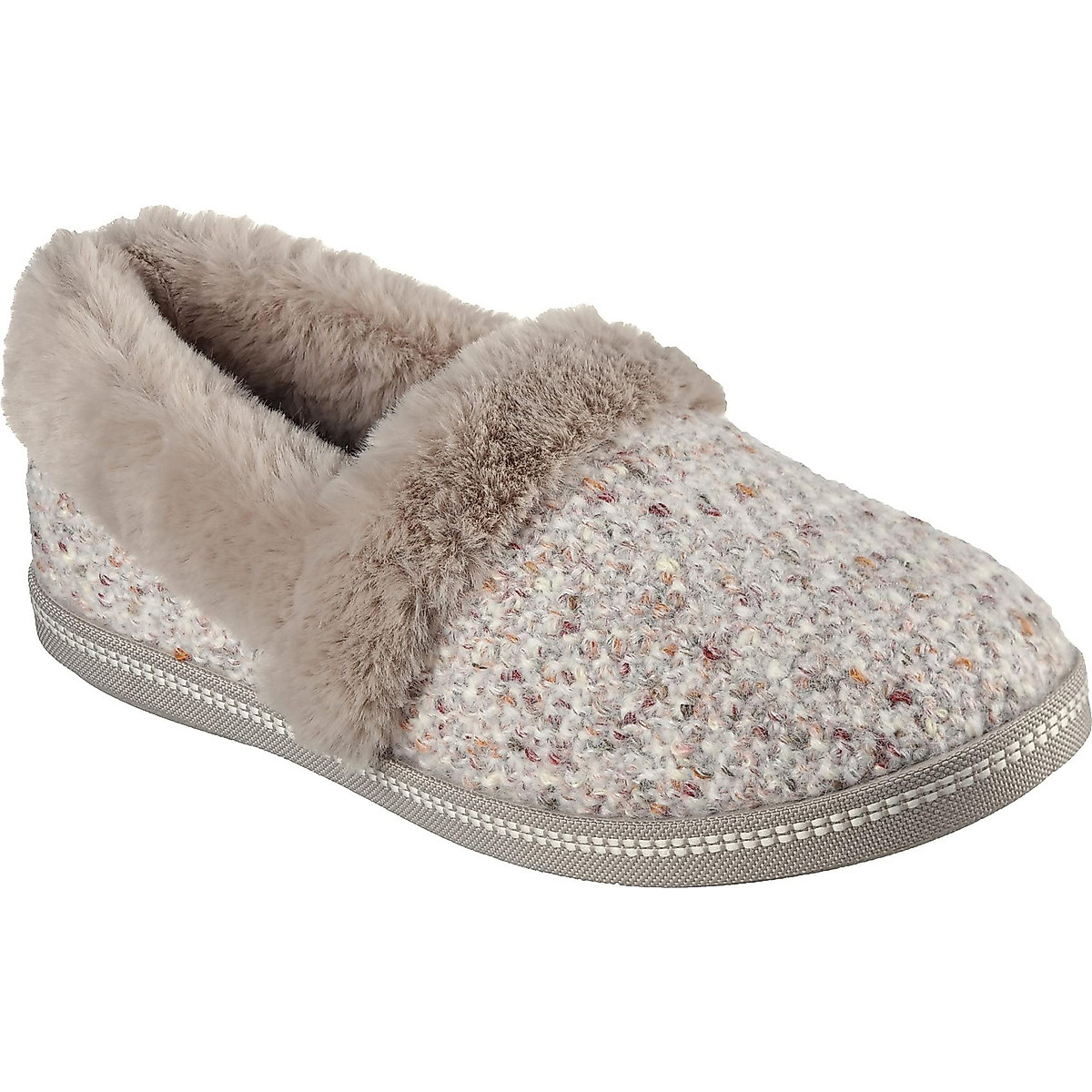Skechers Women's Cozy Campfire-Lazy Sundaze Slipper, Taupe Multi, 7.5