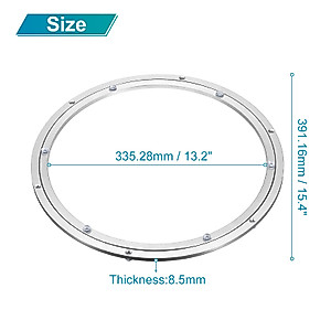 MECCANIXITY Aluminum Lazy Susan 16 Inch Turntable Ring Large Bearing Metal Rotating Turntable Bearings Swivel Plate Hardware for Round Dining-Table Showcase Display Stand Services Silver