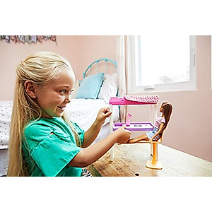 Barbie Doll and Furniture Set, Loft Bed with Transforming Bunk Beds and Desk Accessories, Gift Set for 3 to 7 Year Olds​​​​