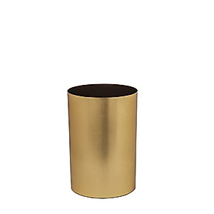 Umbra Metalla Trash Can, 4.5 Gallon (17L) Capacity, Matte-Brass Color
