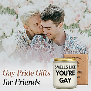 Gifts for Gay Men, Funny Gifts for Boyfriend Brother Husband, Anniversary Birthday Valentines Day Gifts for Him, Pride Gifts for Friends LGBTQ Queer, Lavender Candle