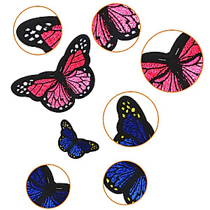 20pcs Butterfly Iron on Patches, 2 Size Embroidered Sew Applique Repair Patch