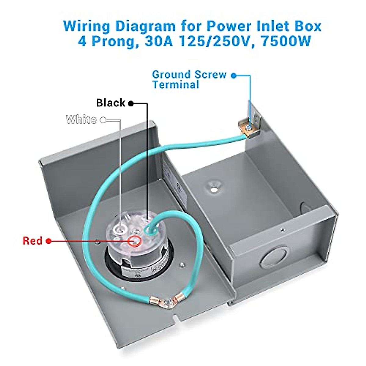 MICTUNING 30 Amp Weatherproof Generator Inlet Box