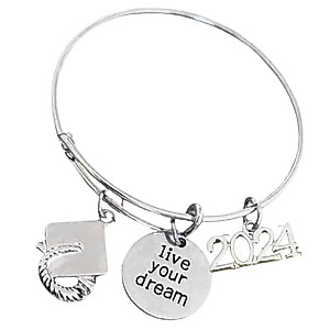 Infinity Collection - 2024 Graduation Bracelet: Stylish Graduation Gifts for Her - Ideal for Class of 2024 College, High School & Senior Grads - Adjustable Graduation Jewelry, Thoughtful Grad Gifts!