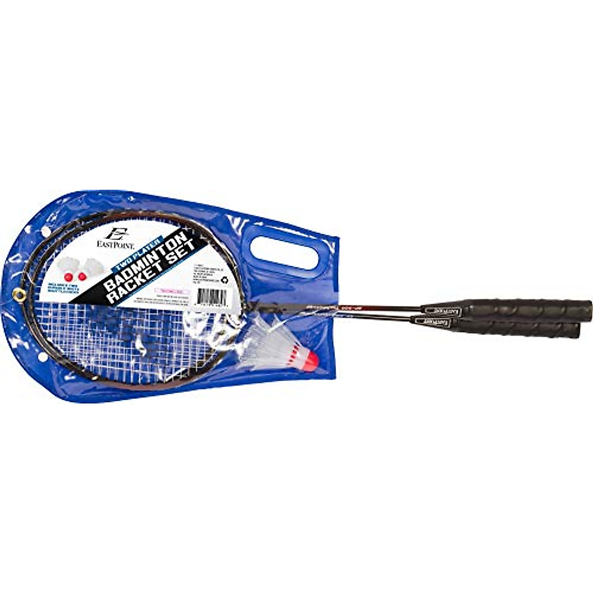 EastPoint Sports 2 Racket + Birdie Set, Black, 1-1-00351
