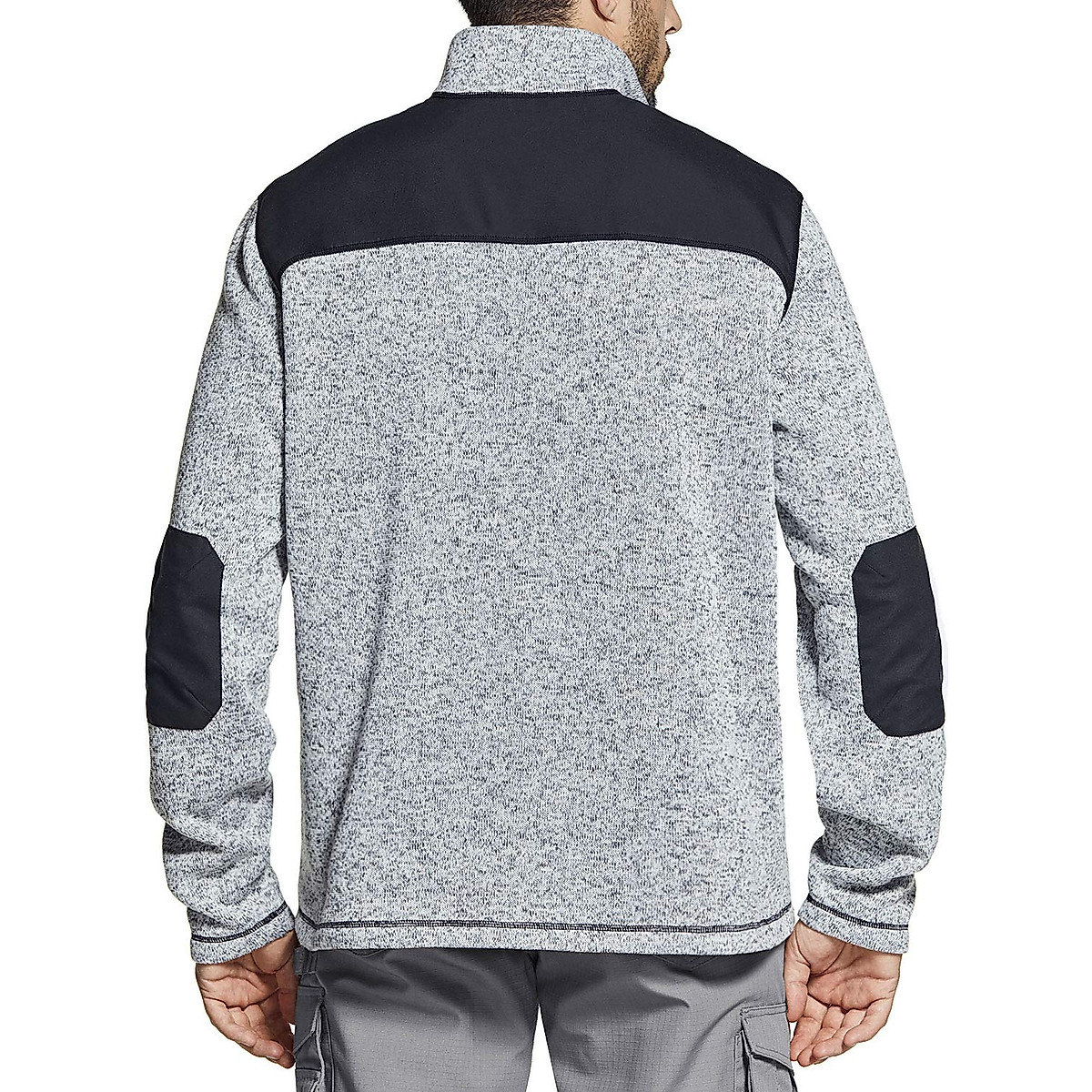 CQR Men's Thermal Fleece Half Zip Pullover, Winter Outdoor Warm Sweater, Lightweight Long Sleeve Sweatshirt, Half Zip Sweater Fleece Heather Grey, Large