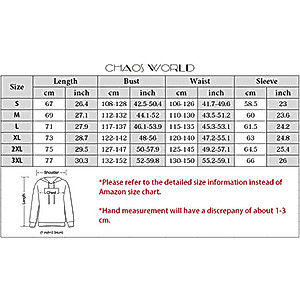 Chaos World Men's Novelty Hoodie Long Sleeves 3D Funny Graphic Print Sweatshirt Pullover(X-Large,Black Red)
