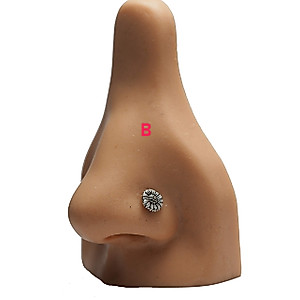 Nose Stud, Floral Nose Stud sterling silver nose stud, Jewelry Nose Stud, Body Piercing Jewelry, Sunflower/Nose Stud (18g Right Screw)