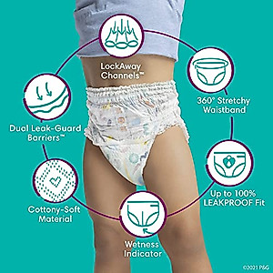 Diapers Size 6, 104 Count - Pampers Pull On Cruisers 360° Fit Disposable Baby Diapers with Stretchy Waistband, (Packaging & Prints May Vary)
