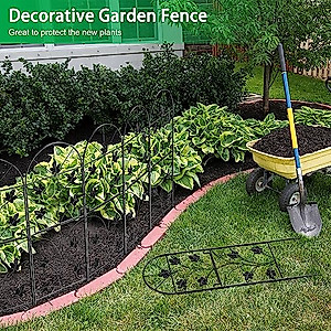 Sunexinlo 3Ft Tall Garden Fence, 15-Pack High Garden Fencing Decorative No dig Animal Barrier Metal Border Fence Panel for Yard, 15 Feet