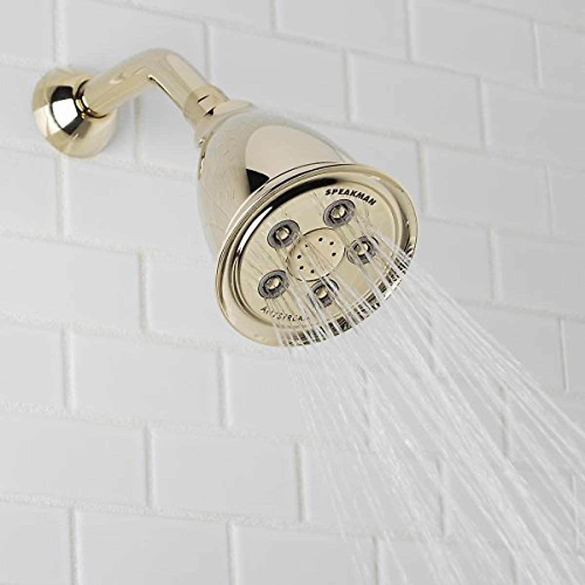 Speakman, Polished Brass S-2005-HB-PB Hotel Anystream High Pressure 2.5 GPM Adjustable Shower Head