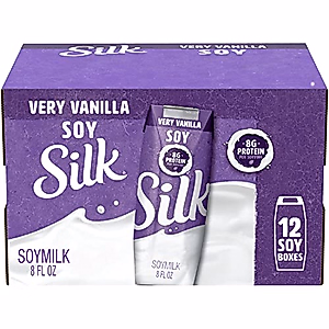Silk Shelf-Stable Soy Milk Singles, Very Vanilla, Dairy-Free, Vegan, Non-GMO Project Verified, 8 oz. (Pack of 12)