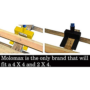 Pallet Buster Deluxe with Nail Cutting Pliers | 41" Collapsible Handle - Deck Wrecker - Best Wrecking Bar for Breaking Pallets - Steel Head - 2 Secure Locking Pins - Yellow - Molomax