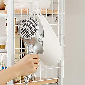 Hair Dryer Holder,Wall Hanging Hair Dryer Storage Bracket,Hook Design,No Drilling Removable Hair Dryer Stand Holder,2 Hanging Ways,Dryer Holder Rack Organizer,Fit Most Hair Dryer,for Bathroom