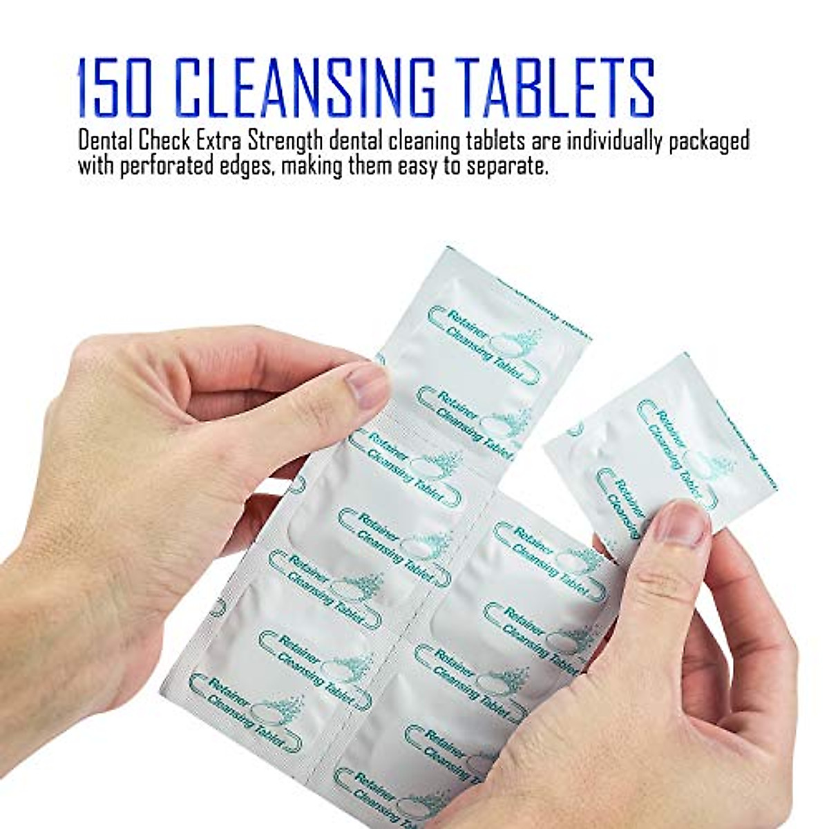 Retainer and Denture Cleaner 150 Tablets, 5 Month Supply Cleaning Tablets Denture Cleaners Remove Bad Odors, Plaque, Stains From Night Guards, Mouth Guards, Dental Appliance