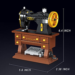 Uvini Adult Building Set, Classic Retro Series, Adult Building Set, Construction Brick Set Best Gift for Adult, Teens, Collectible Model to Build, Sewing Machine 633pcs