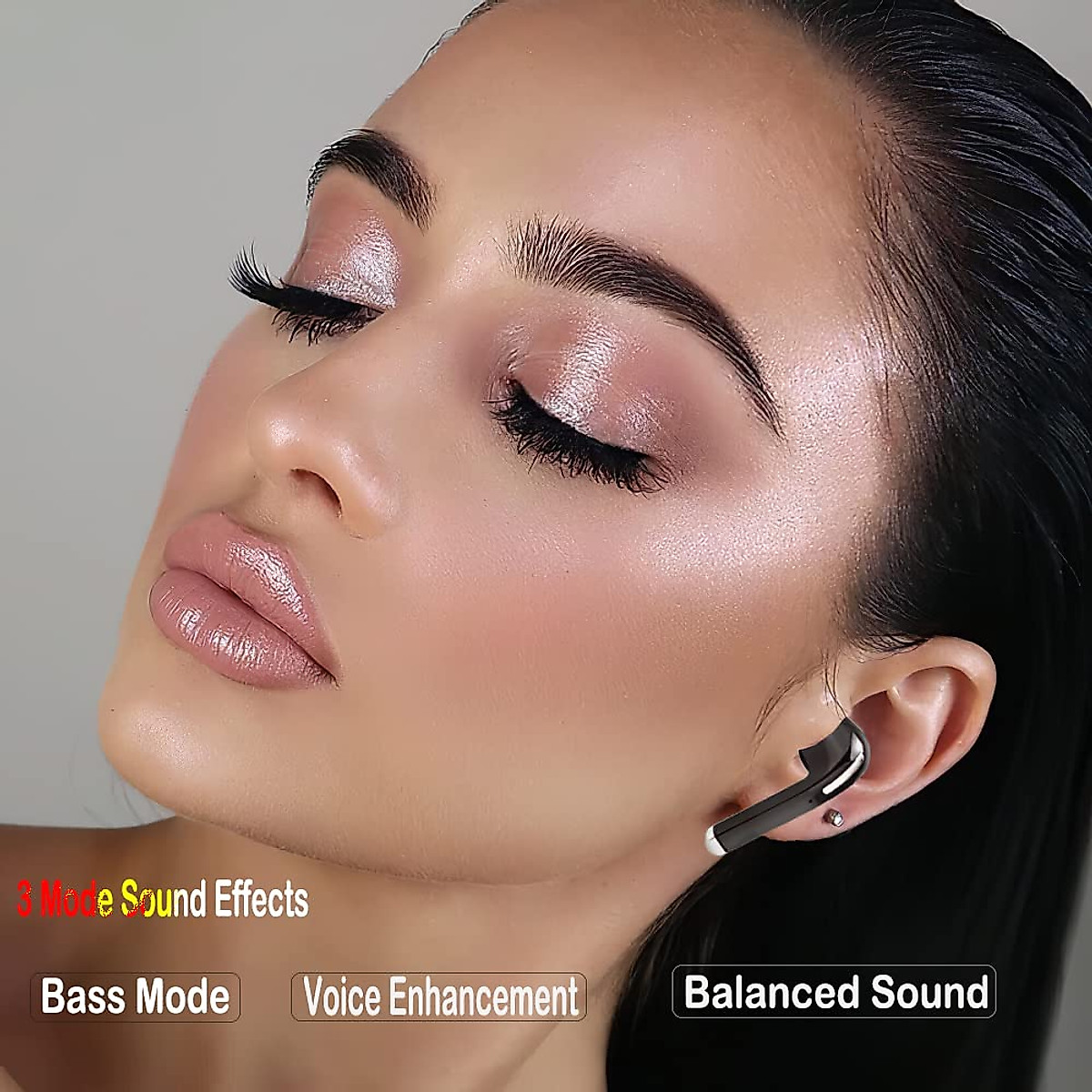 HORNORM Wireless Earbuds Bluetooth 5.0 Headphones with Microphone Stereo Gaming Sport in Ear Earbuds Headsets with LED Display Charging Case,48Hrs Playtime Stereo Sound