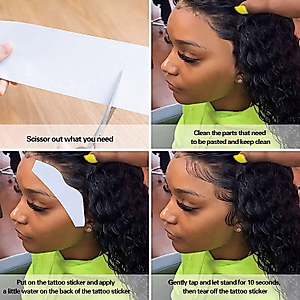 Onpep 20 Styles Hair Tattoo Stickers 20Pcs Temporary Tattoos Edges Hairline Lasting Waterproof Makeup Tool for Women Baby Hair Curly Hair Bang Stickers