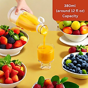 Portable Blender 2 Pack - 350 ML (12oz) Personal Size Blender for Gift - USB Rechargeable Wireless Travel Blender - Fresh Juice Blender with Stainless Steel 4 Blades Design for Shakes and Smoothies